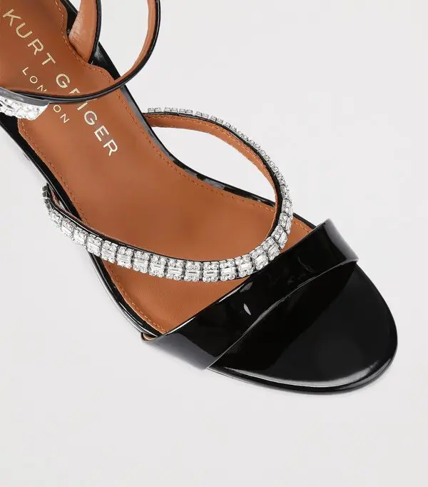 Kurt Geiger Patent Leather Embellished Sandals - Black