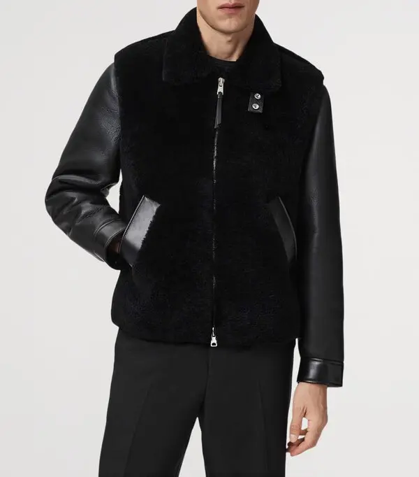ALLSAINTS Shearling And Leather Conyer Jacket