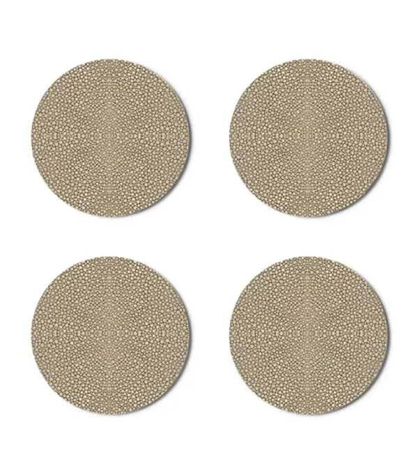HESTIA Set Of 4 Prestige Round Coasters - Green