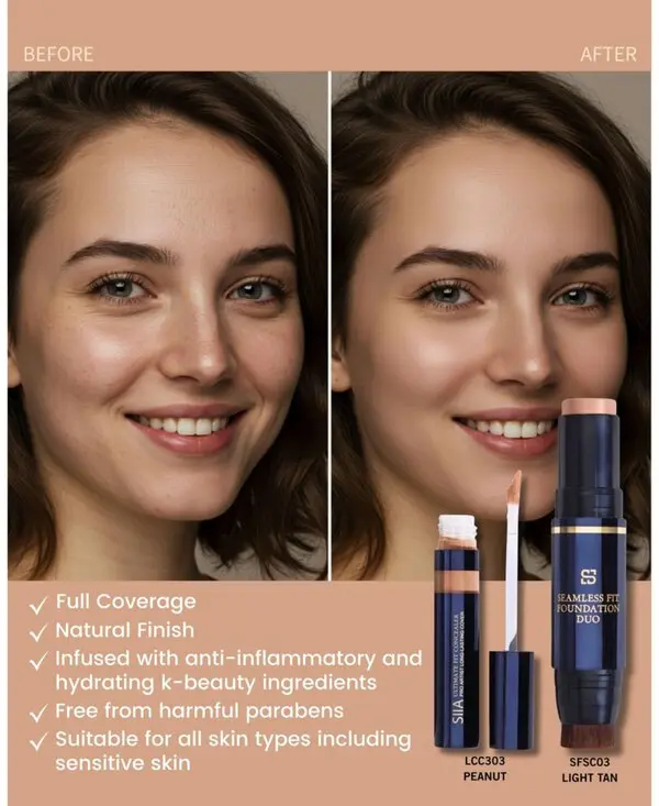 SIIA COSMETICS 5-pc. Perfect Base Collection W301 - Peanut
