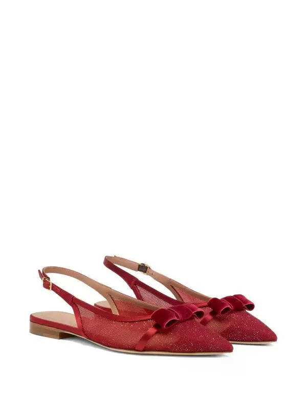MALONE SOULIERS Jama Slingback Flat Pumps - Red