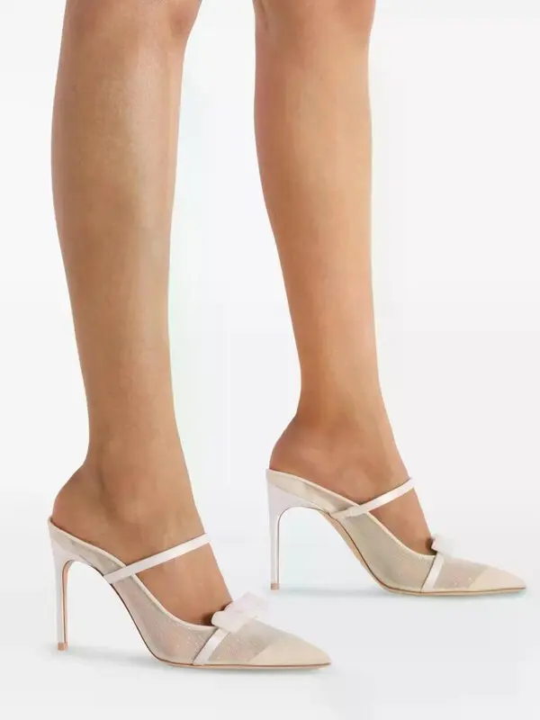 MALONE SOULIERS 90mm Aurora Heeled Mules - Neutrals