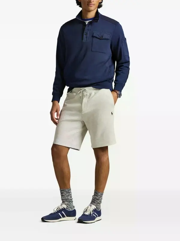 Polo Ralph Lauren Embroidered Double-knit Track Shorts - Grey