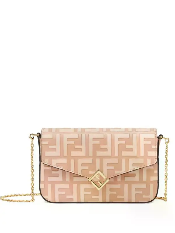 Fendi Embossed-logo Chain-detail Wallet - Pink
