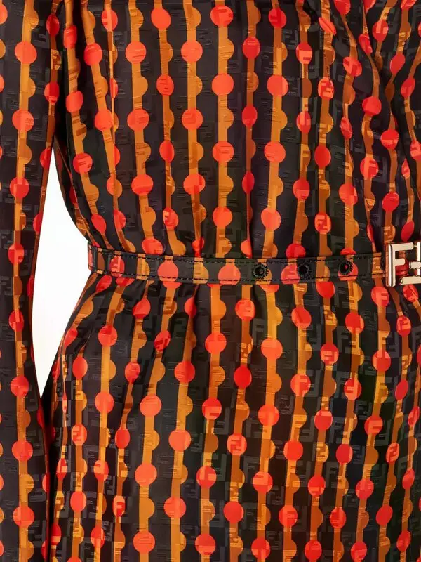Fendi Patterned Colla Midi Dress