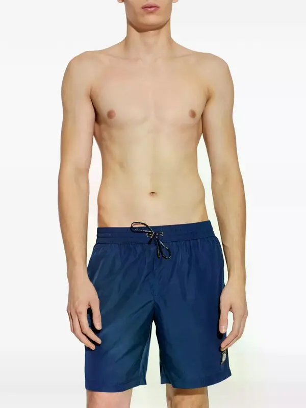 Dolce & Gabbana Logo-plaque Swim Shorts - Blue