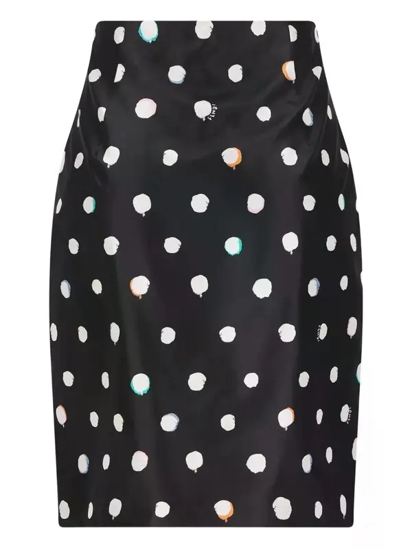 Fendi Mini Falena Dots Printed Skirt - Black
