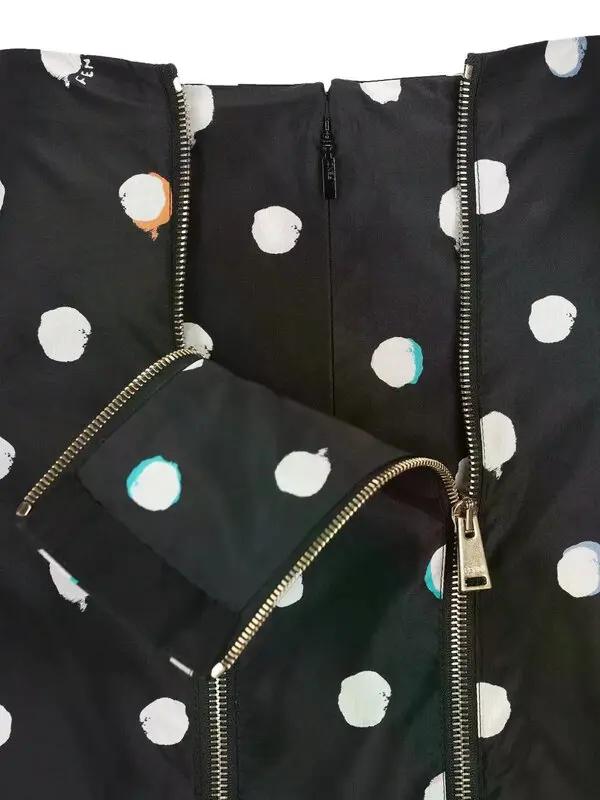 Fendi Mini Falena Dots Printed Skirt - Black