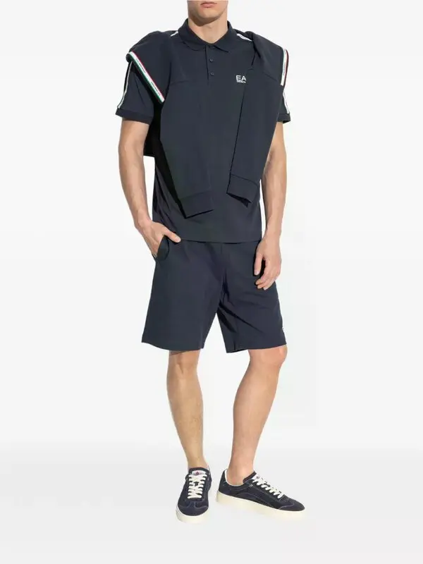 EA7 Logo Stripe Polo T-shirt