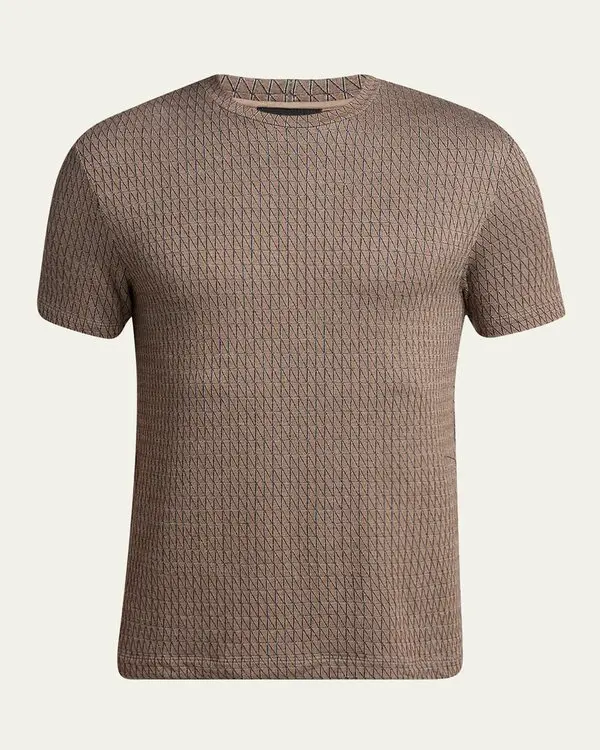 Giorgio Armani Box-jacquard Viscose Stretch Crewneck T-shirt - Multi