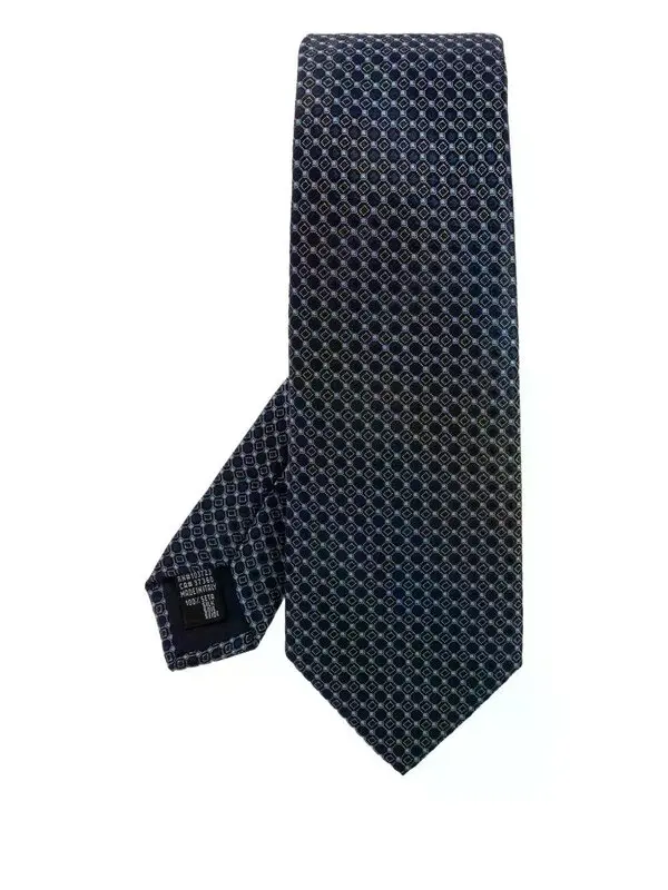 Giorgio Armani Geometric Print Tie - Blue