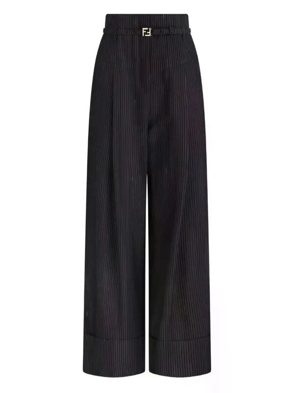 Fendi Pinstripe Belted Trousers