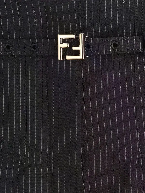 Fendi Pinstripe Belted Trousers