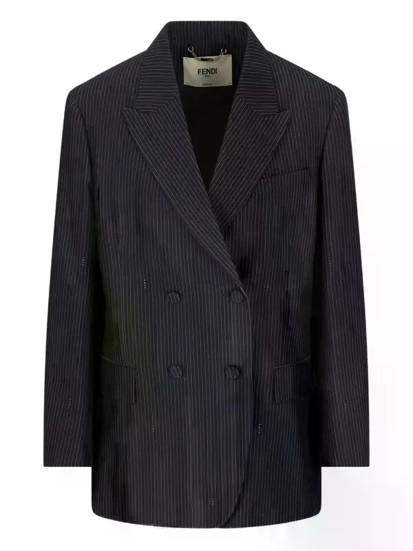 Fendi Pinstripe Flap-pocket Blazer