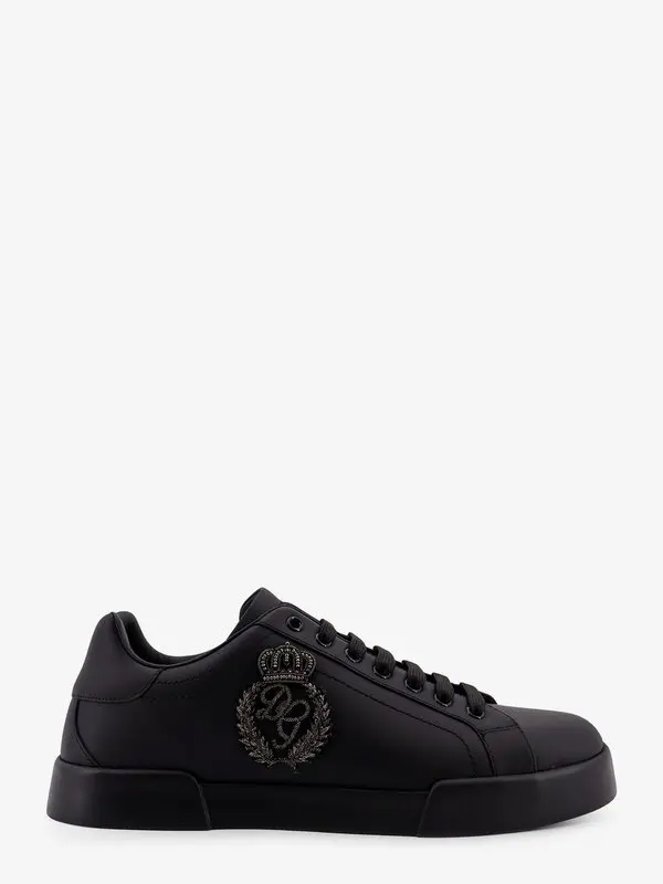 Dolce & Gabbana Leather Sneakers With Embossed Logo