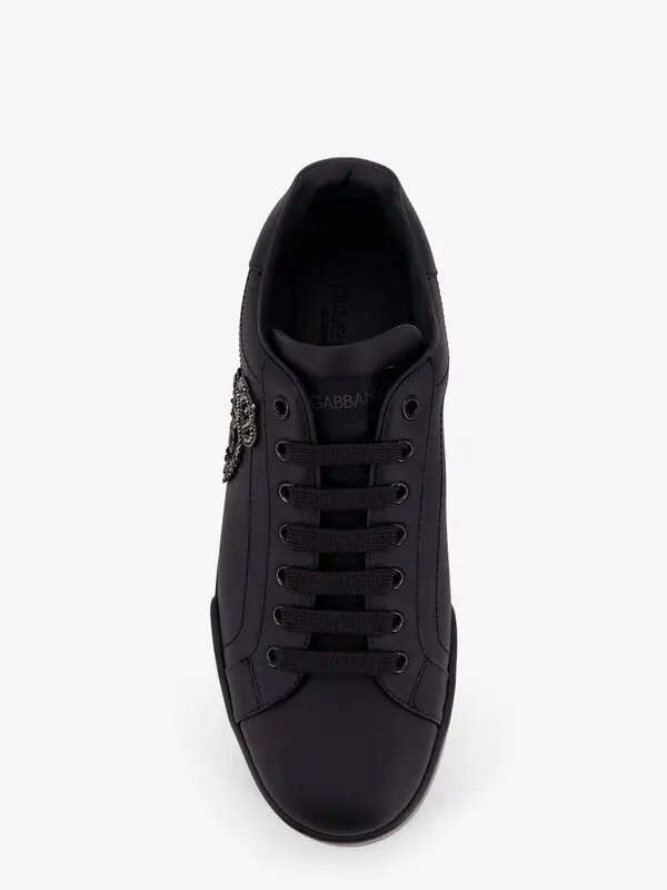 Dolce & Gabbana Leather Sneakers With Embossed Logo