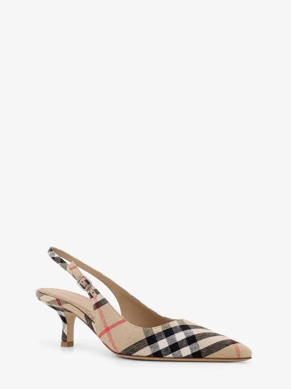 Burberry Check Motif Slingback Pumps
