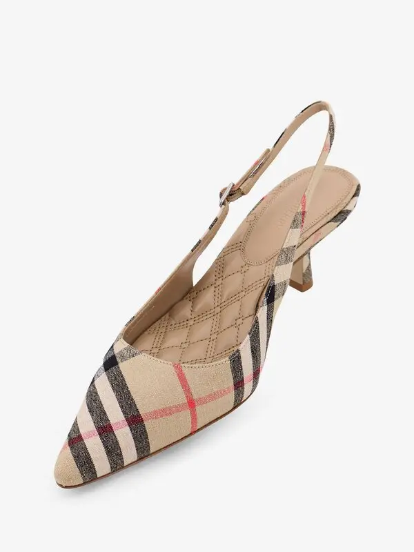 Burberry Check Motif Slingback Pumps