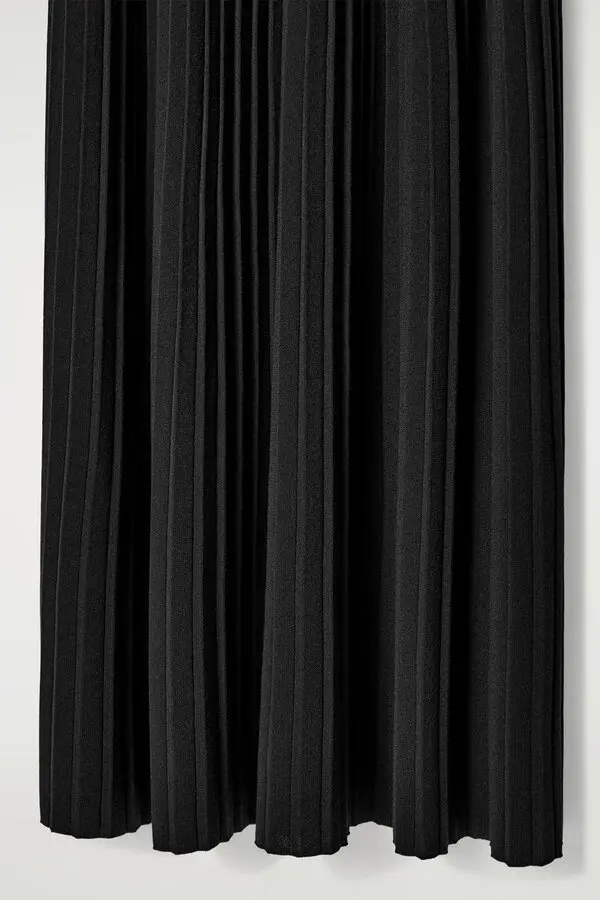 Cos Ribbed Turtleneck Pleated Maxi Dress