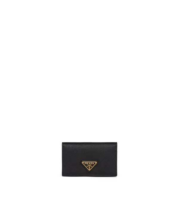 Prada Saffiano Leather Card Holder - Black