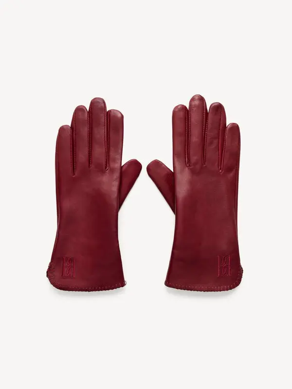 BY MALENE BIRGER Ginny Leather Gloves - Cabernet