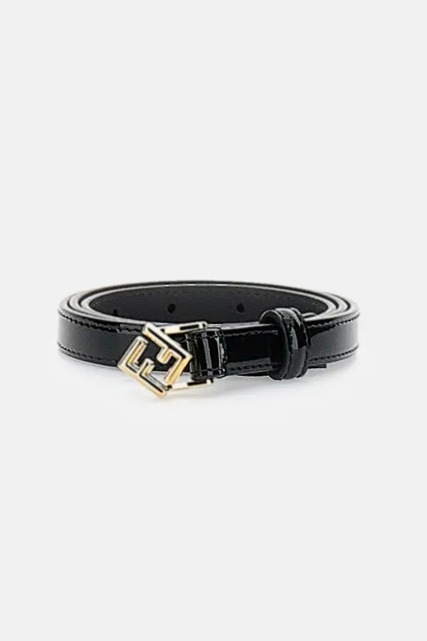 Fendi Leather And Patent Belt - Black