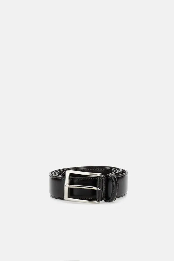 ALBERTO LUTI Leather Belt With Silver Buckle - Brown