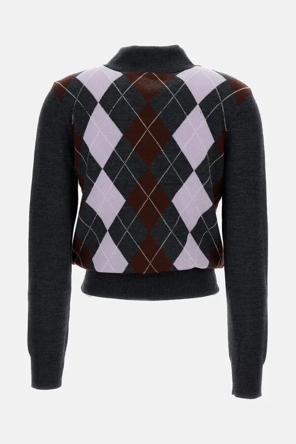 SELF-PORTRAIT Argyle Wool Sweater - Multicolor
