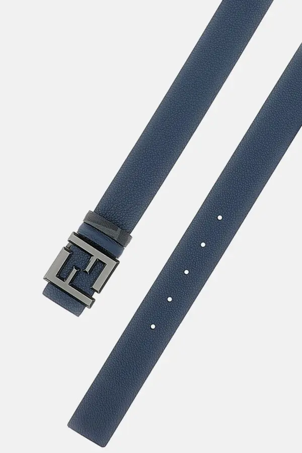 Fendi Ff Leather Belt - Blue