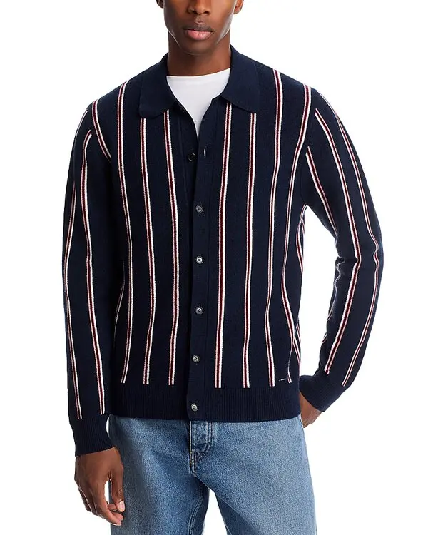 Simkhai Elio Striped Merino Wool Cardigan Sweater