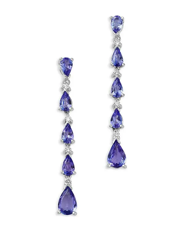 Bloomingdale'S Tanzanite And Diamond Drop Earrings - Blue/white