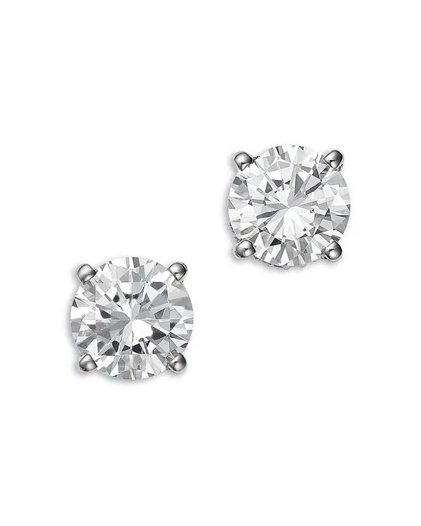 Bloomingdale'S Certified Lab Grown Diamond Hidden Halo Stud Earrings In 4.0 Tcw - Platinum