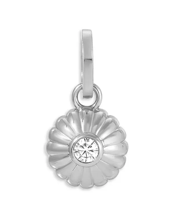 Adina Reyter Sterling Lab Grown Diamond Flower Charm Pendant - Silver
