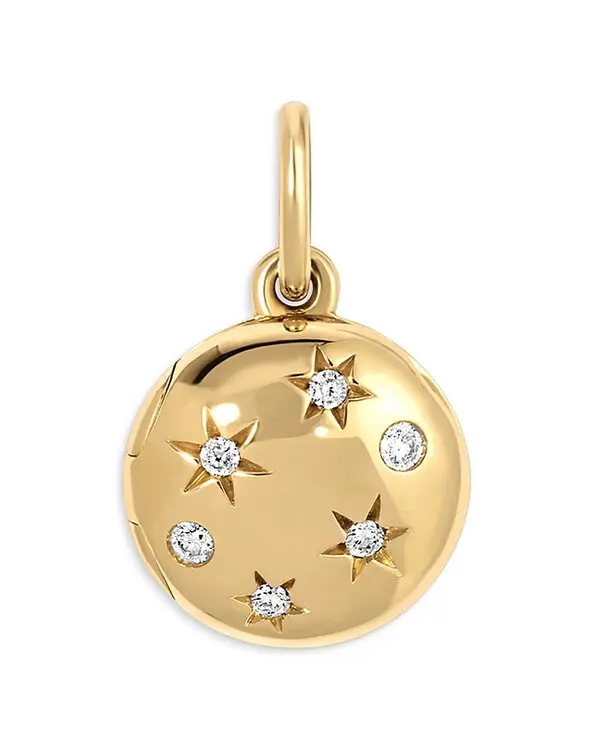 Adina Reyter 9k Yellow Diamond Celestial Locket Hinged Charm Pendant - Gold