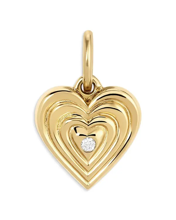 Adina Reyter 9k Yellow Diamond Groovy Heart Locket Pendant - Gold