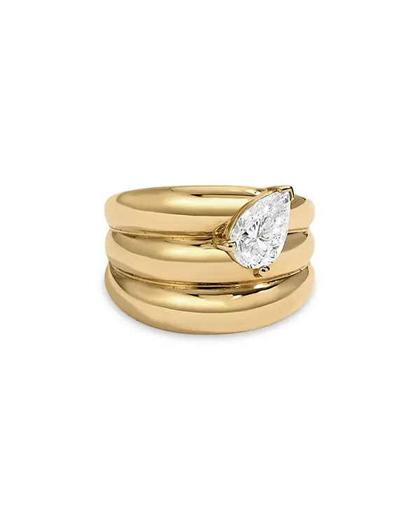 Adina Reyter 14k Yellow Lab Grown Diamond Pear Ring - Gold