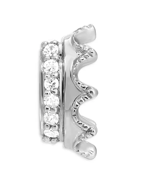 Adina Reyter Diamond Crown Pendant Charm - Silver