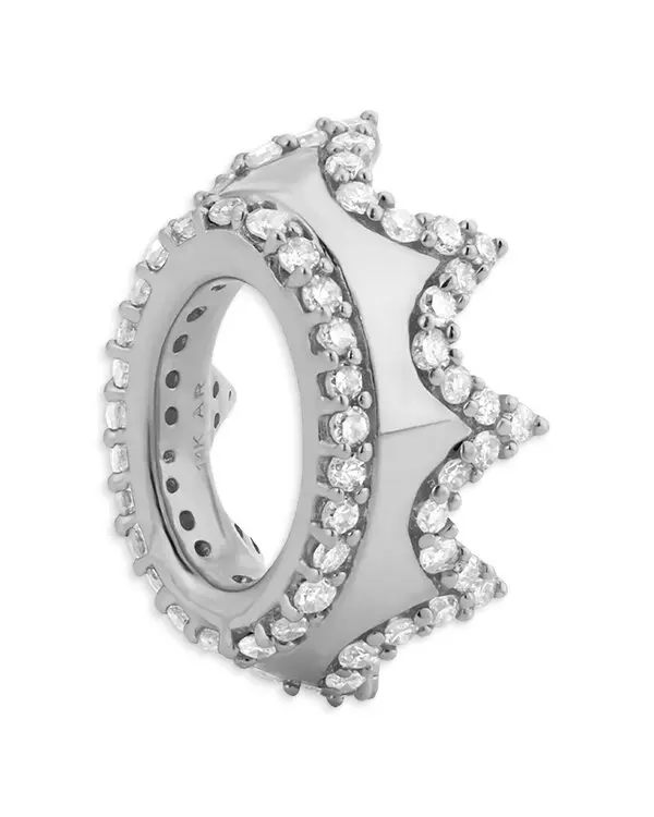 Adina Reyter Sterling Diamond Crown Charm Pendant - Silver