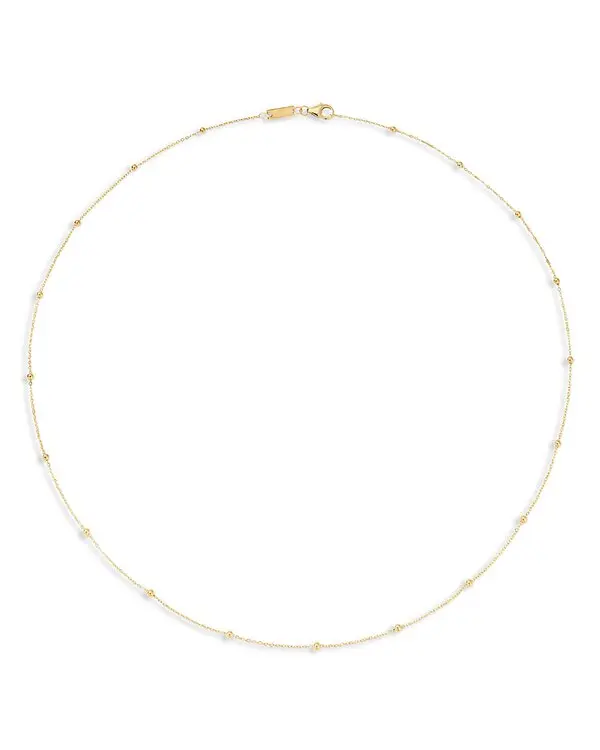 Adina Reyter Polished Bead Saturn Link Chain Necklace - Gold
