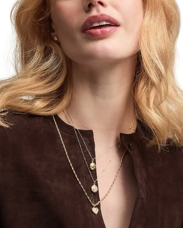 Adina Reyter Polished Bead Saturn Link Chain Necklace