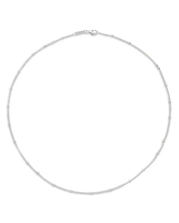 Adina Reyter Polished Bead Saturn Link Chain Necklace - Silver