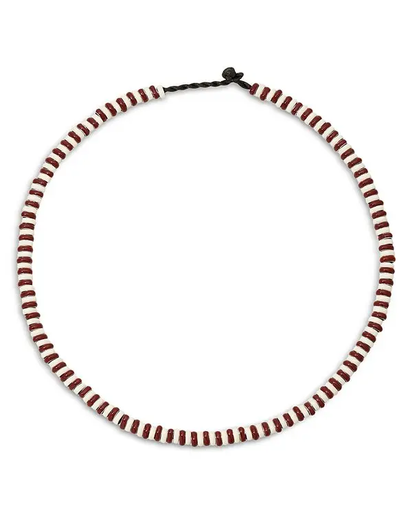 Adina Reyter Sterling Enamel Bead & Satin Cord Collar Necklace - Silver