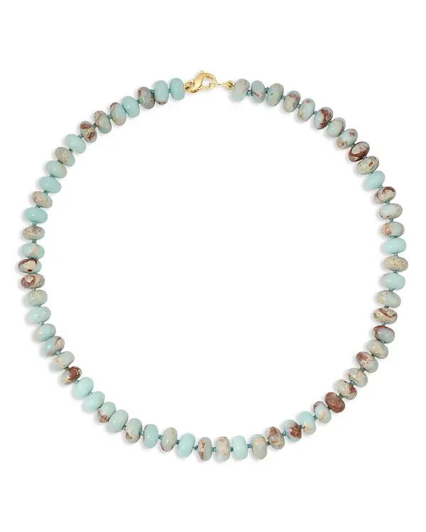 Adina Reyter 9k Yellow Gold Aqua Terra Jasper Lunar Landing Collar Necklace - Blue/gold
