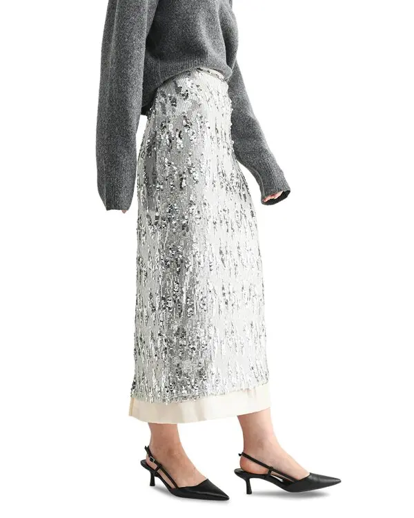 LUVEE Mable Sequin Midi Skirt