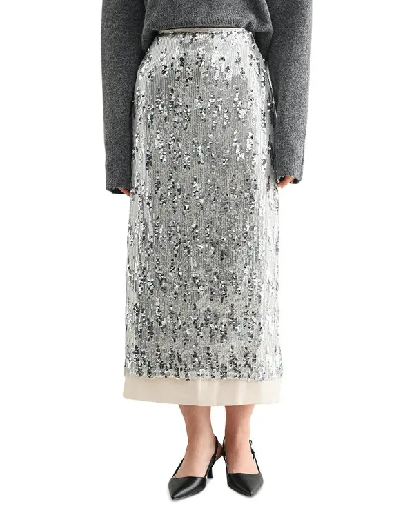 LUVEE Mable Sequin Midi Skirt