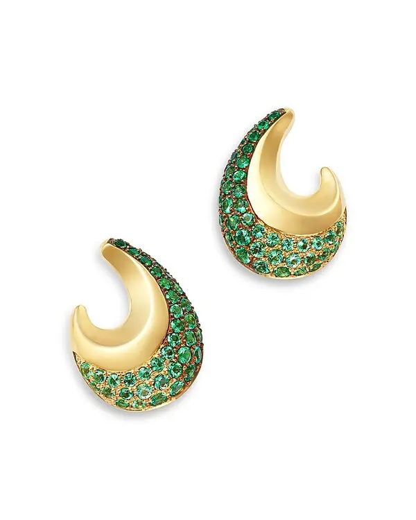 Bloomingdale'S 14k Yellow Gold Emerald Ombre Earrings - Green/gold