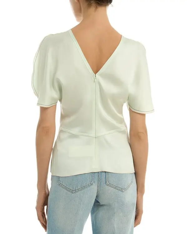 Victoria Beckham Draped Sleeve Top - Aloe