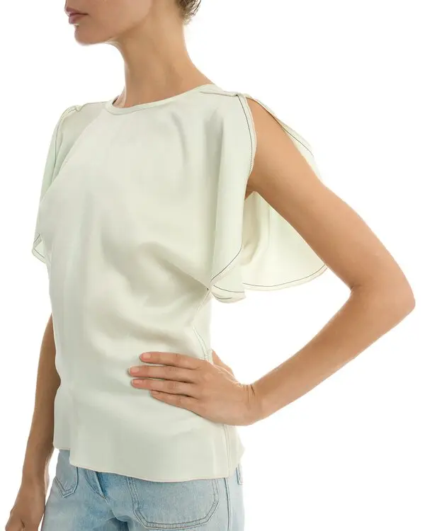 Victoria Beckham Draped Sleeve Top - Aloe