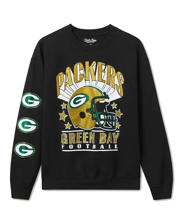 Junk Food Clothing Nfl Green Bay Packers Fleece Crewneck - Black