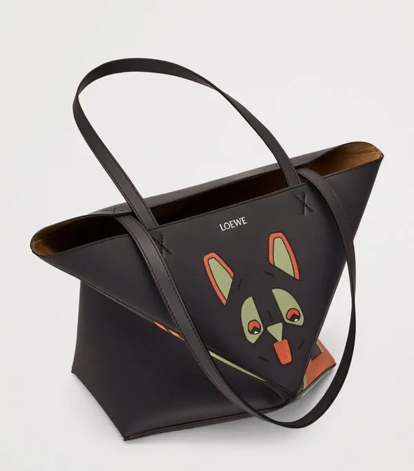 Loewe X Louis Wain Leather Puzzle Fold Tote Bag